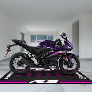 Yamaha R3 Motorcycle Personalized Rug Accesorries Floor Bottom Pit Mat ...