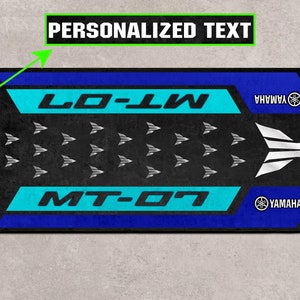Yamaha MT-07 Motorcycle Personalized Rug Accesorries Floor Bottom Pit ...