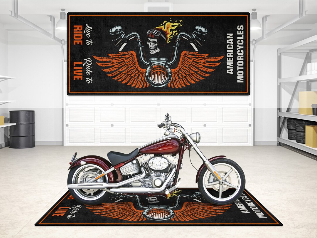 Custom Chopper Motorcycle Personalized Pit Mat Floor Bottom - Etsy