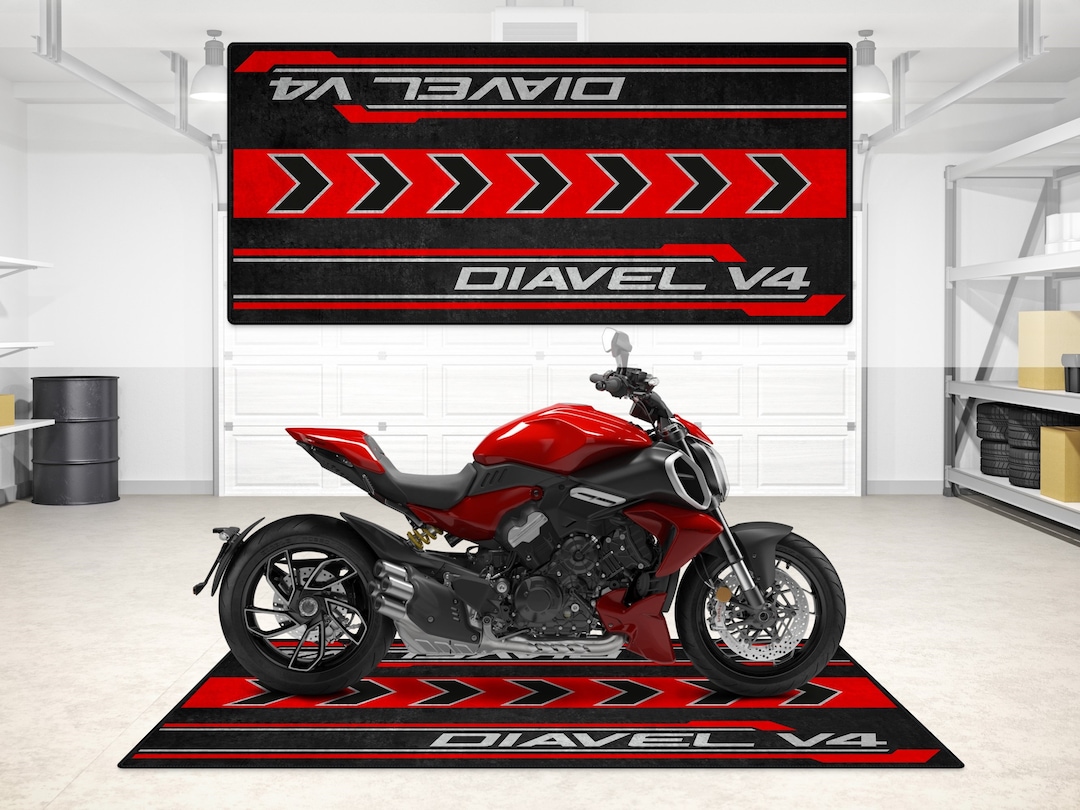 Ducati Diavel V4 Personalized Rug Motorcycle Floor Bottom Pit Mat ...