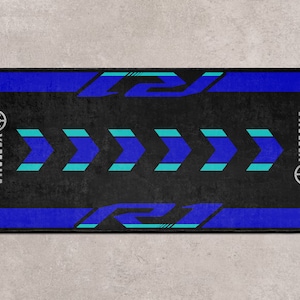 Yamaha R1 Motorcycle Personalized Rug Accesorries Floor Bottom Pit Mat ...