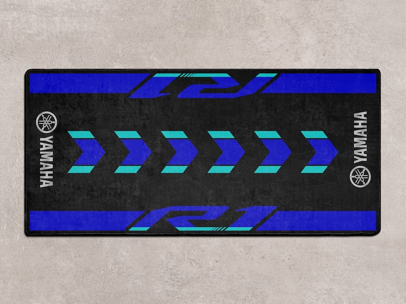 Yamaha R1 Motorcycle Personalized Rug Accesorries Floor Bottom Pit Mat ...