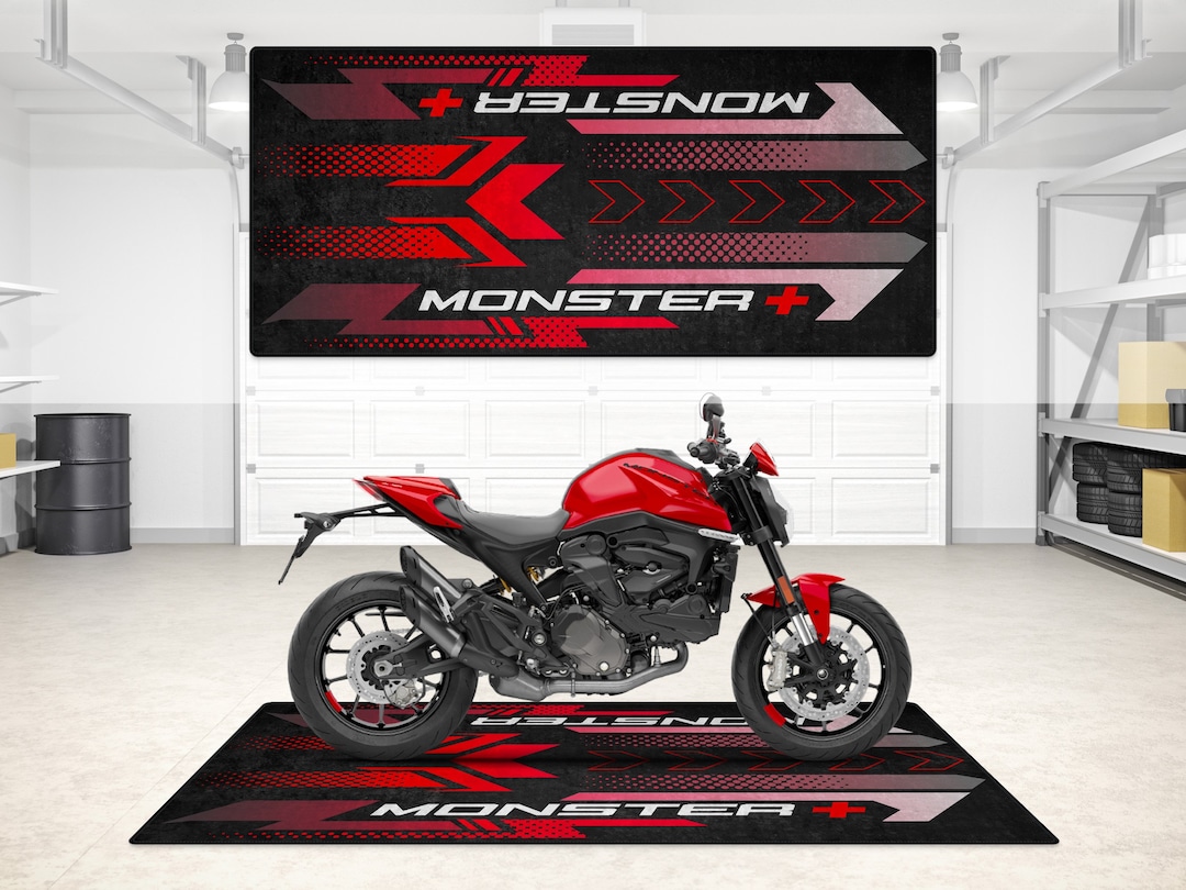 Ducati Monster + Personalized Rug Motorcycle Floor Bottom Pit Mat ...