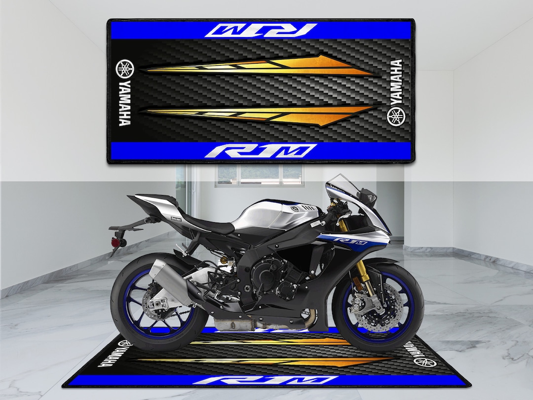 Yamaha R1M Motorcycle Personalized Rug Accesorries Floor Bottom Pit Mat ...