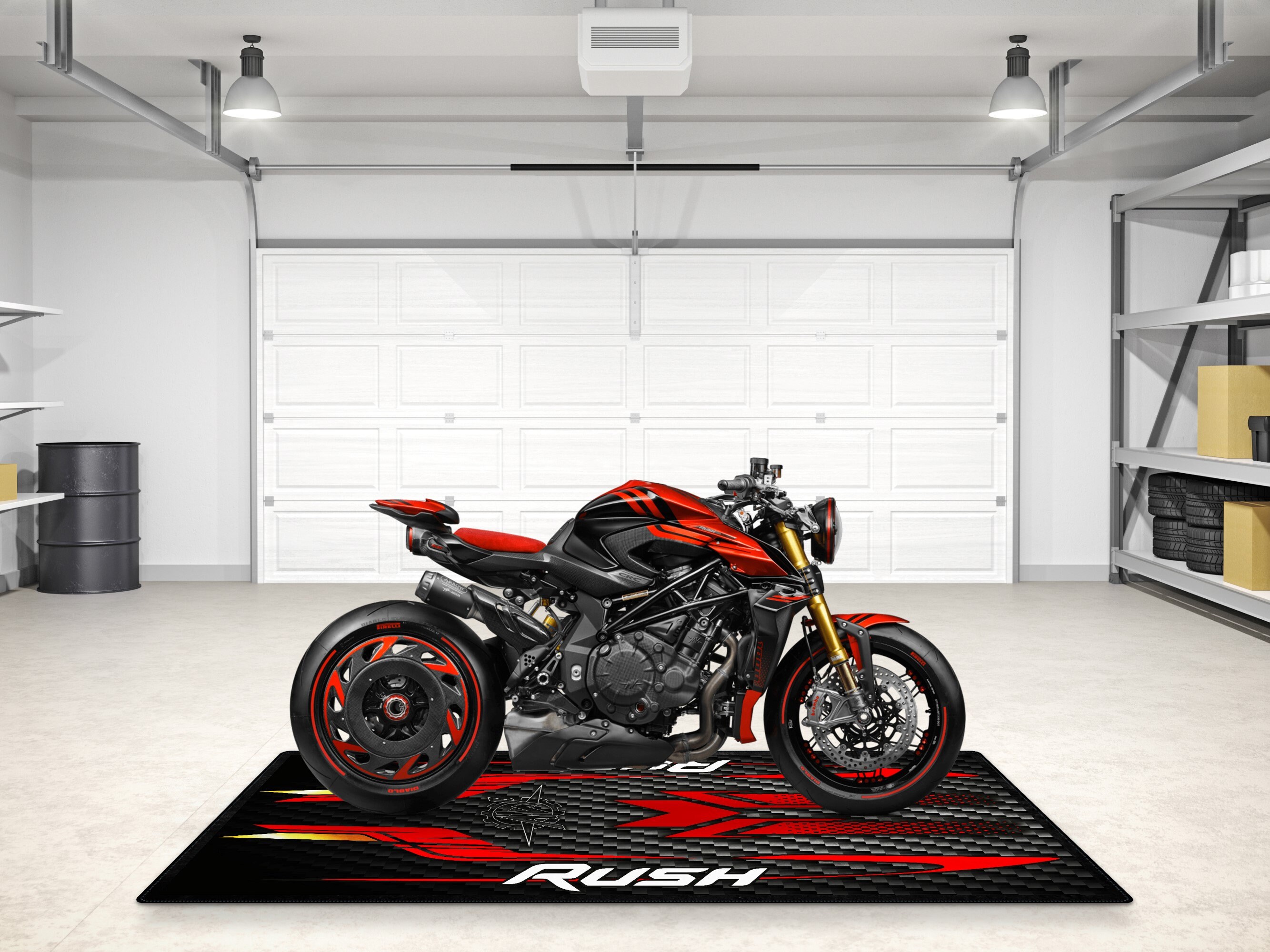 MV Agusta Rush Motorcycle Personalized Rug Motorcycle Pit Mat, Special ...