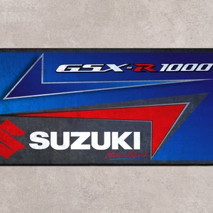 Suzuki Motorsport Personalized Rug Motorcycle Floor Bottom Pit Mat ...