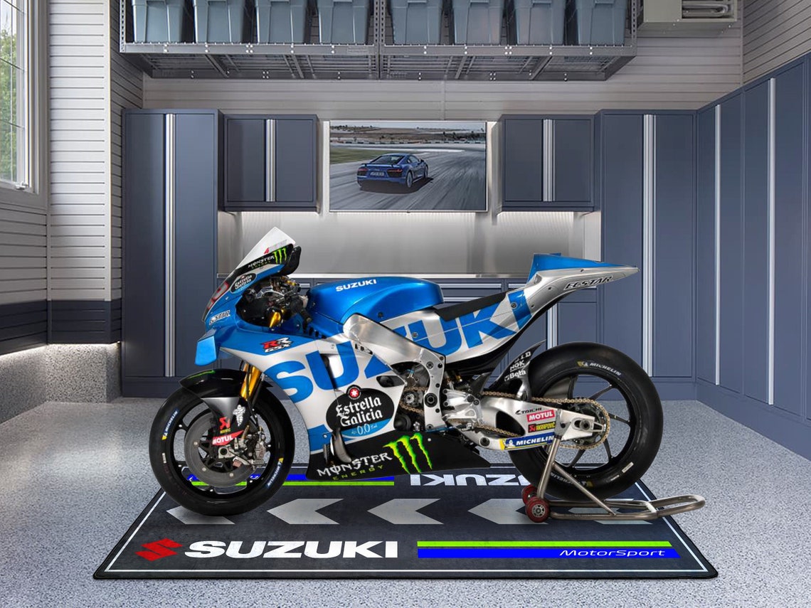 Suzuki Motorsport Personalized Rug Motorcycle Floor Bottom Pit Mat ...
