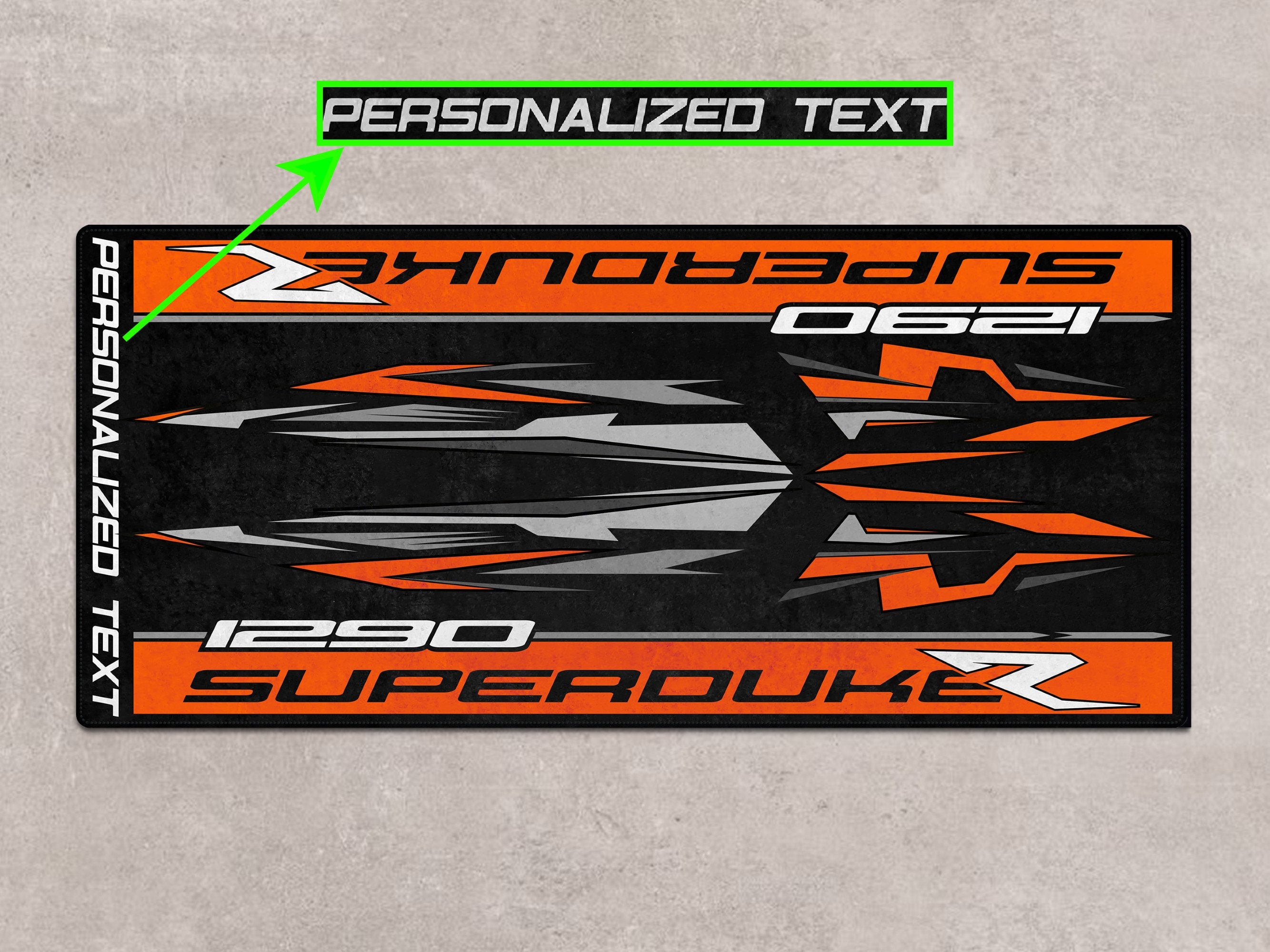 KTM 1290 Super Duke R Motorcycle Personalized Rug Floor Bottom Garage ...