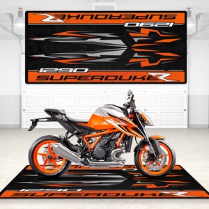 KTM 1290 Super Duke R Motorcycle Personalized Rug Floor Bottom Garage ...