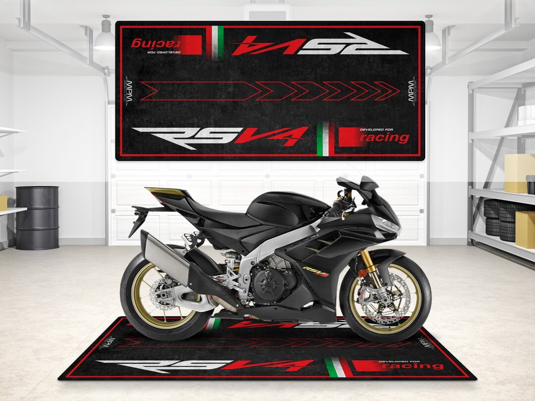 Designed Pit Mat for Aprilia RSV4 Motorcycle, Personalized Rug ...