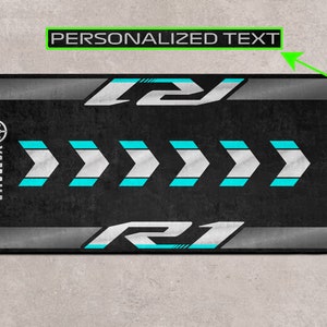 Yamaha R1 Motorcycle Personalized Rug Accesorries Floor Bottom Pit Mat ...