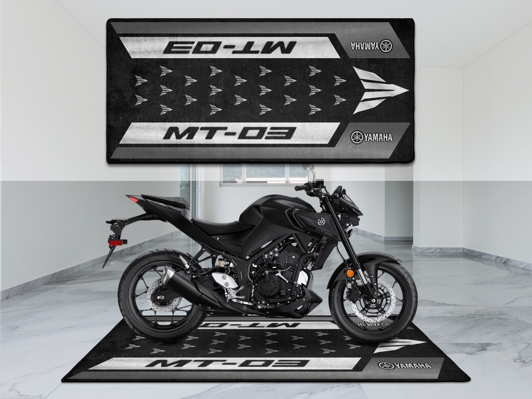 Yamaha MT-03 Motorcycle Personalized Rug Accesorries Floor Bottom Pit ...