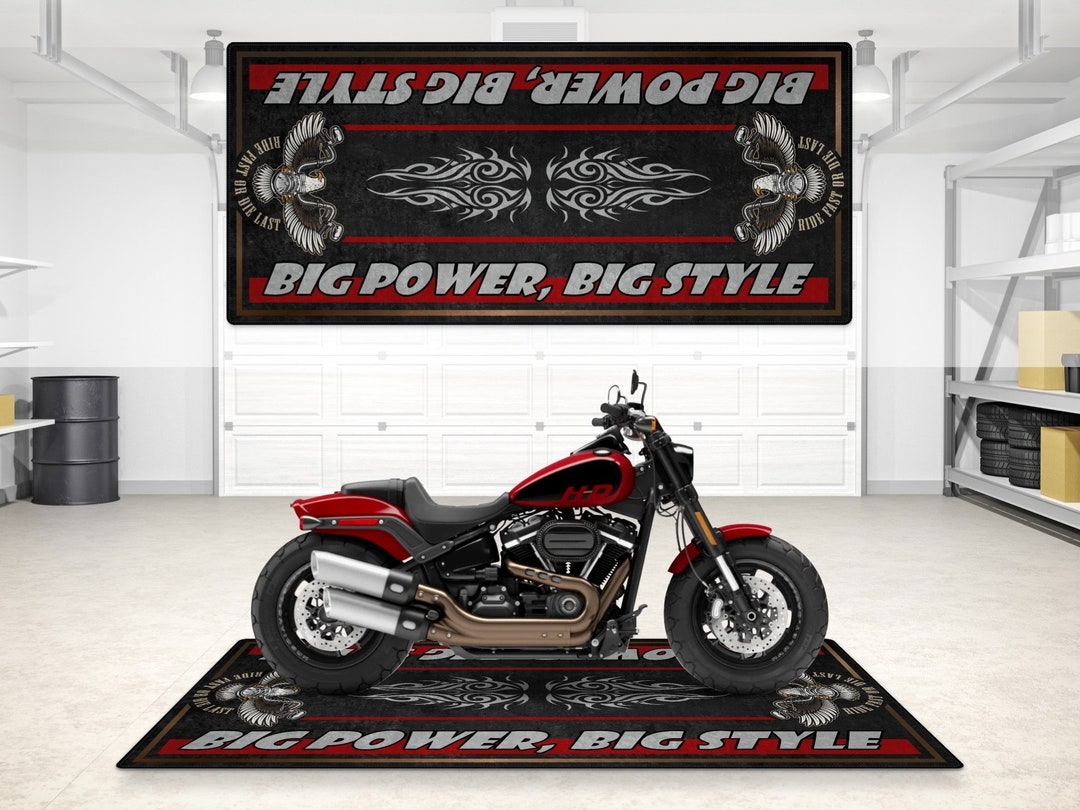 Garage Mat for "big Power, Big Style" for Cruiser, Chopper and Harley ...
