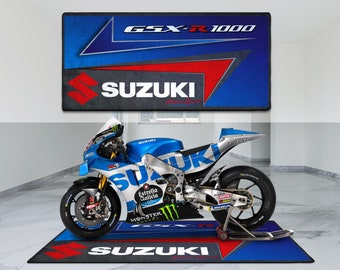 Suzuki Motorsport Personalized Rug Motorcycle Floor Bottom Pit Mat ...