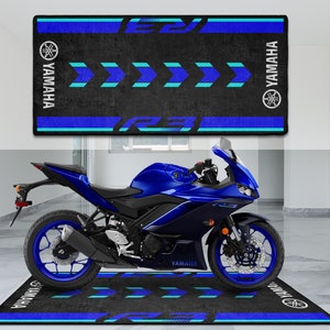 Yamaha R3 Motorcycle Personalized Rug Accesorries Floor Bottom Pit Mat ...