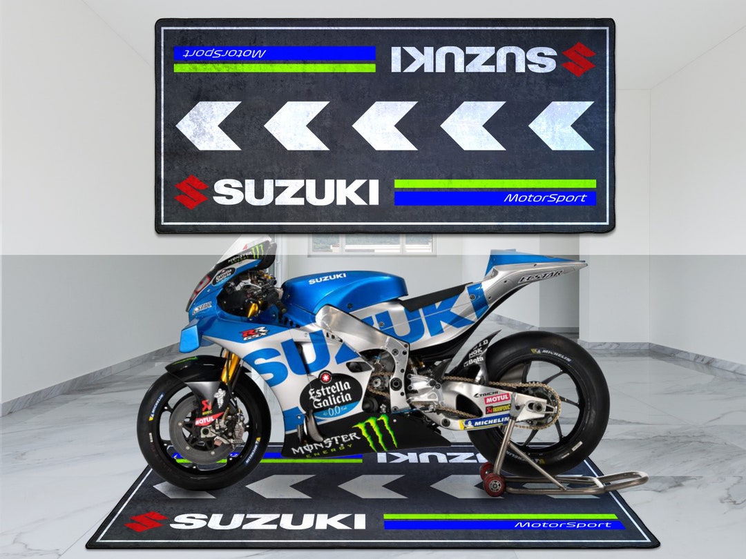 Suzuki Motorsport Personalized Rug Motorcycle Floor Bottom Pit Mat ...