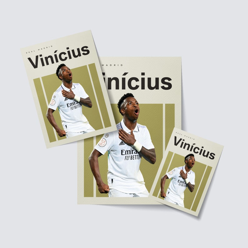 Vinicious Jr Real Madrid, La Liga, Minimalist Football Posters, Soccer ...