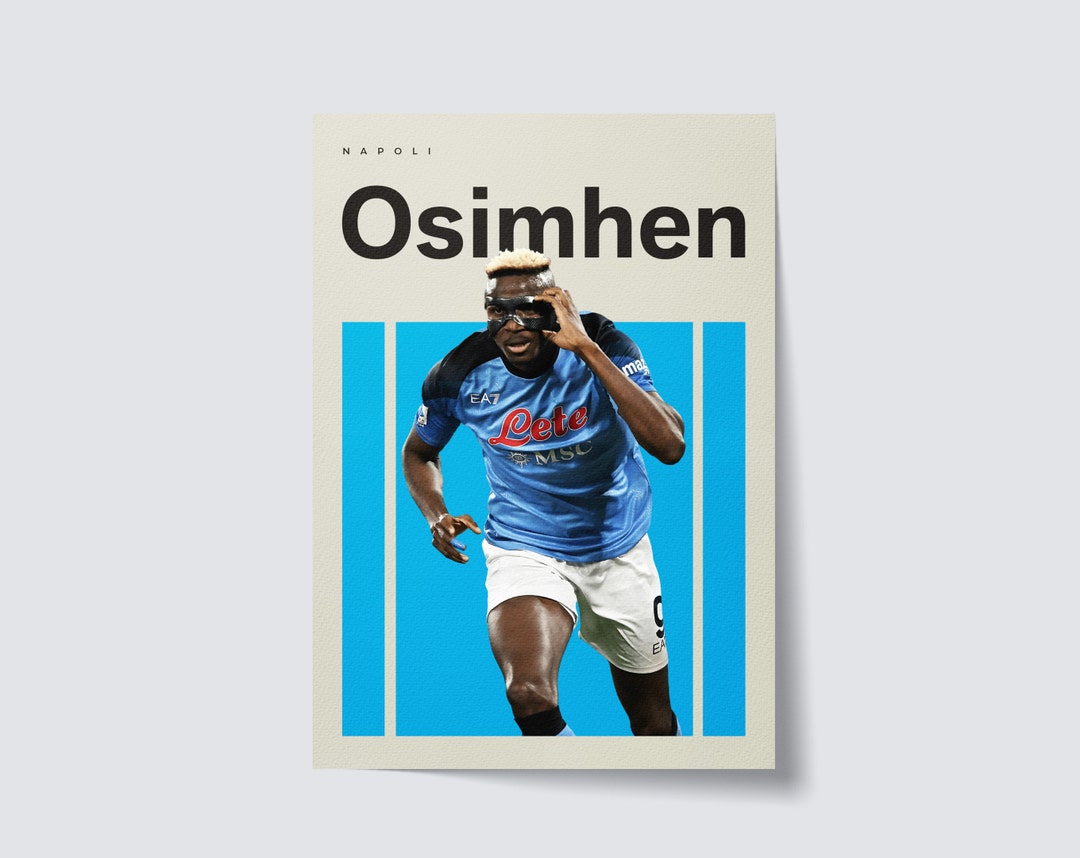 Osimhen Napoli, Serie A, Minimalist Football Posters, Soccer Wall Art ...
