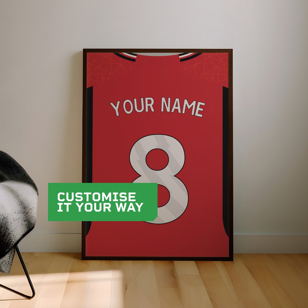 Custom Manchester United Print , Premier League Poster, Manchester ...