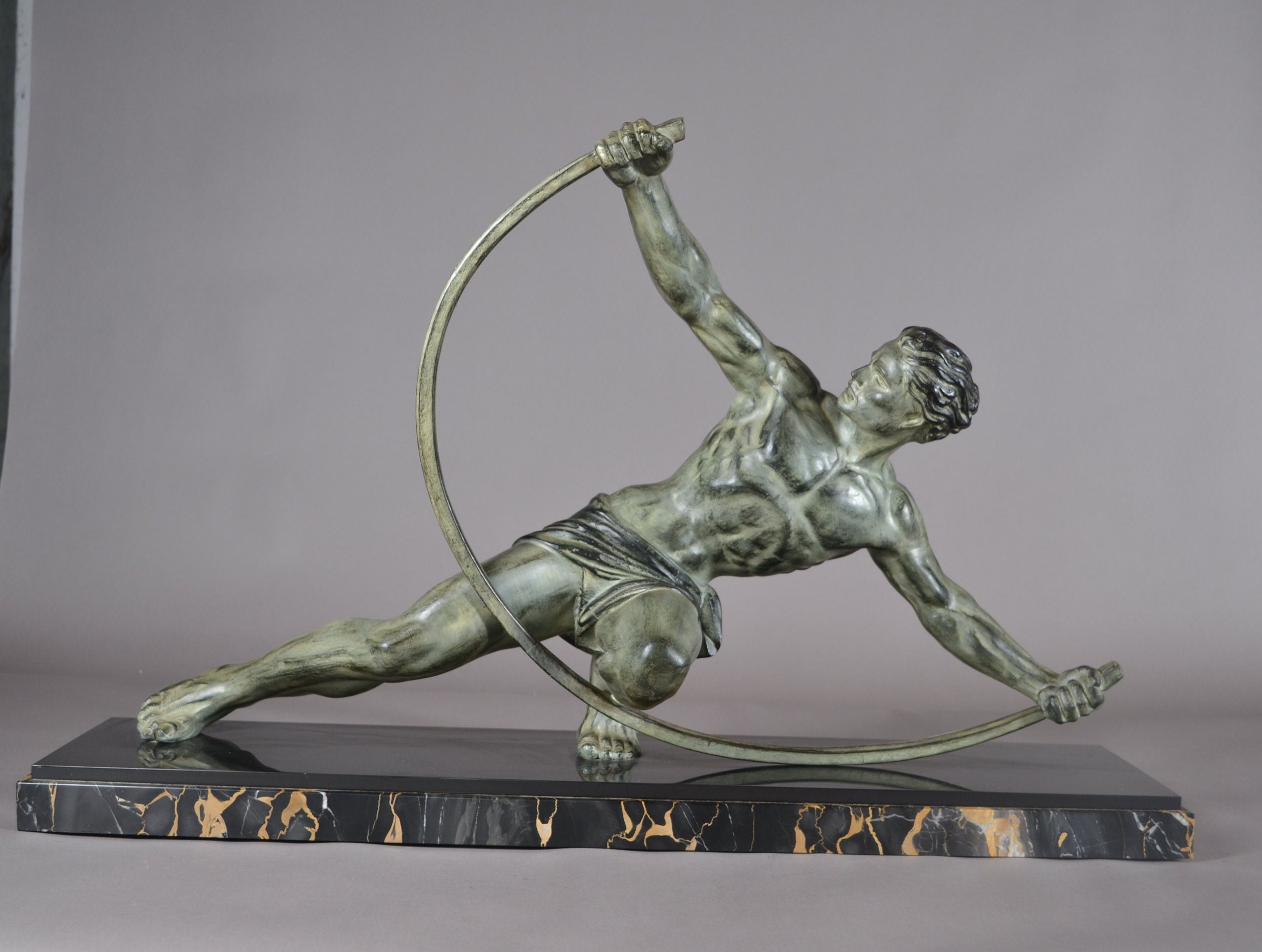 Large Art Deco Sculpture bending Man 1930s - Etsy