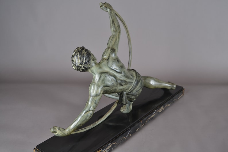 Large Art Deco Sculpture bending Man 1930s - Etsy
