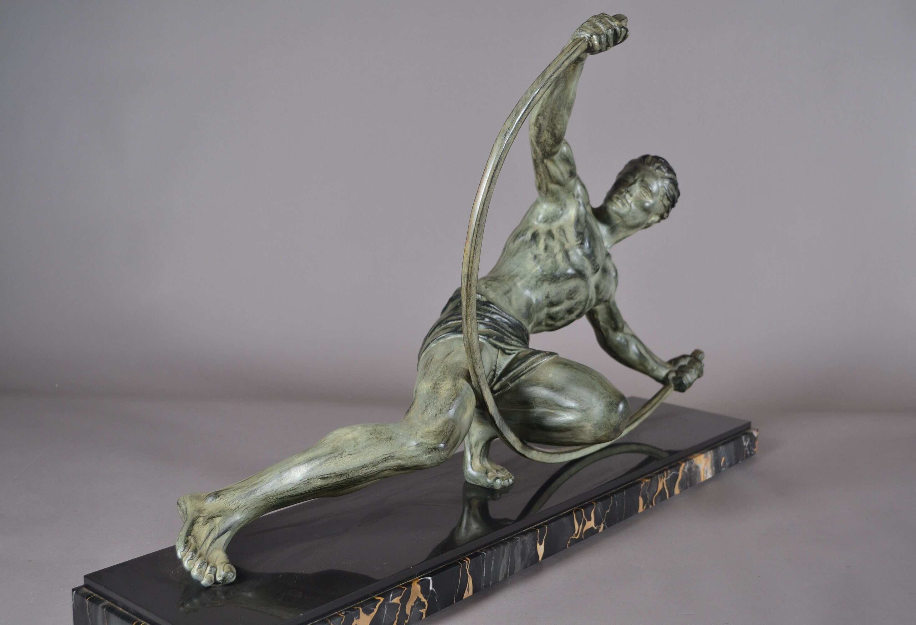 Large Art Deco Sculpture bending Man 1930s - Etsy