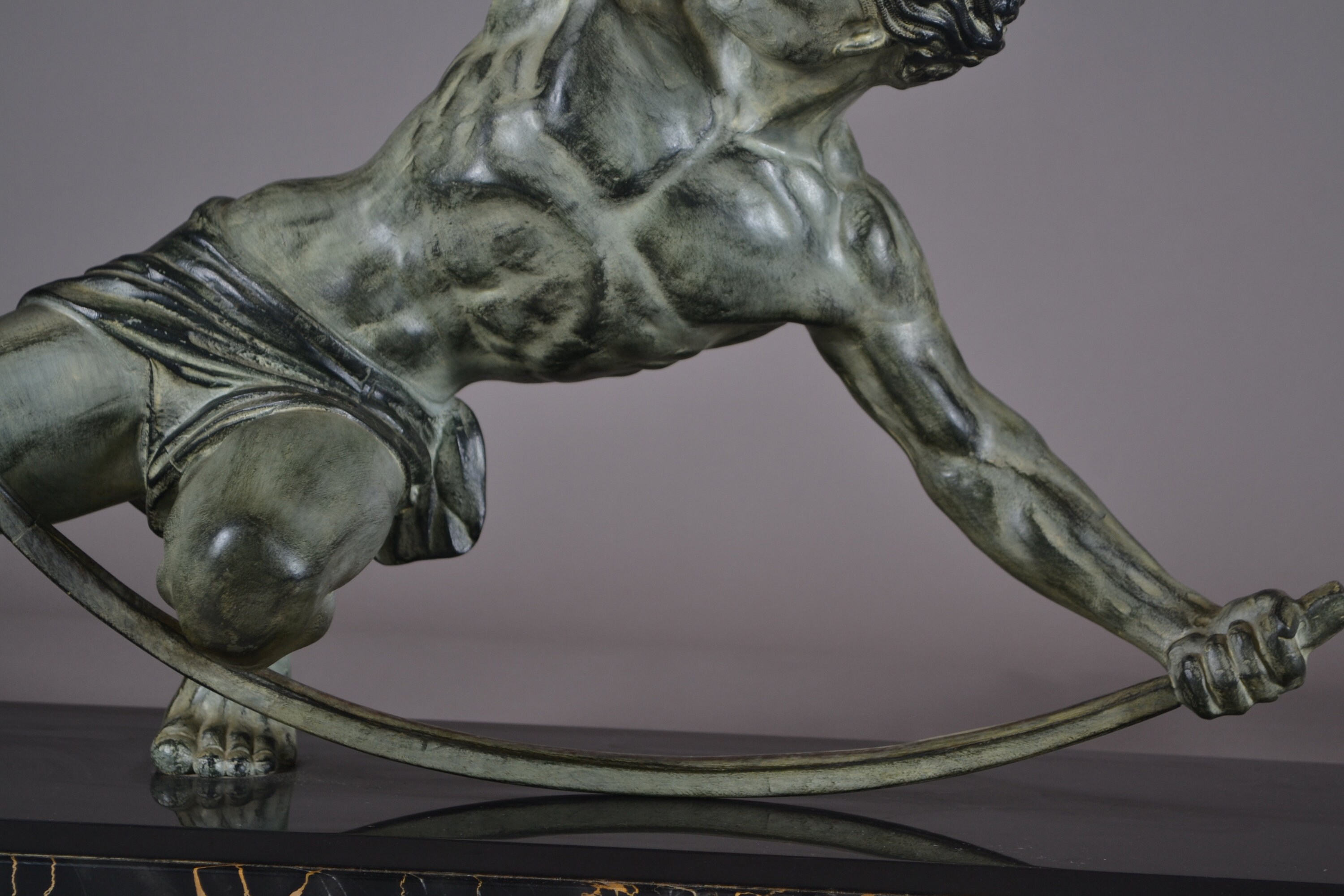 Large Art Deco Sculpture bending Man 1930s - Etsy