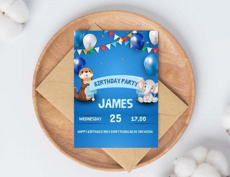 Editable Canva Birthday Invitation Template Customizable Digital ...