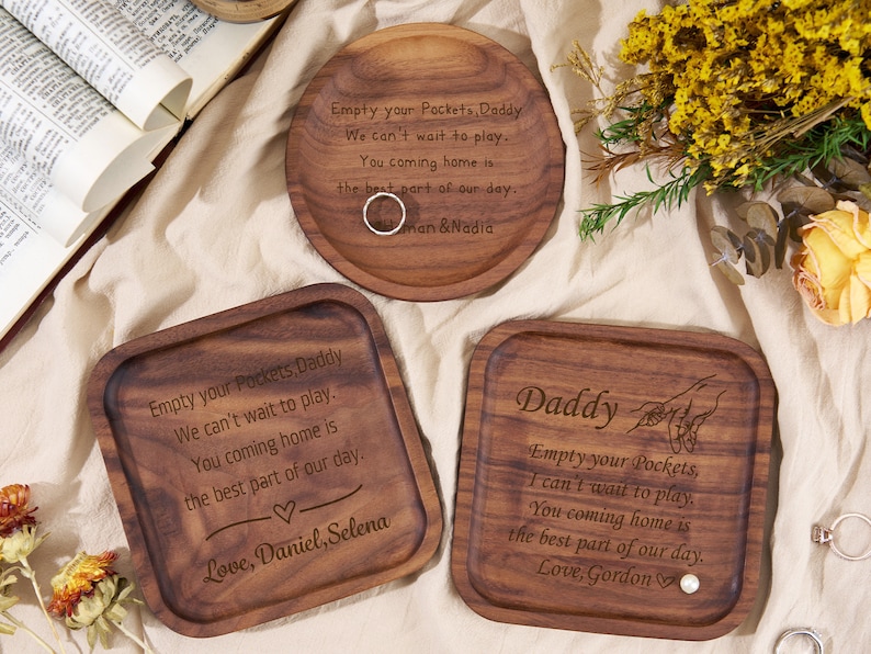 Empty Your Pockets Daddy,custom Engraved Wood Tray,father's Day Gift ...