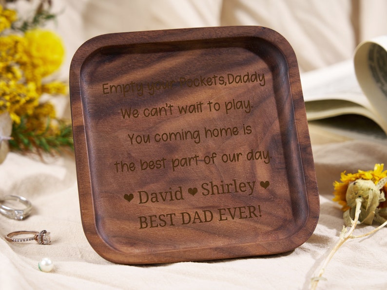 Empty Your Pockets Daddy,custom Engraved Wood Tray,father's Day Gift ...