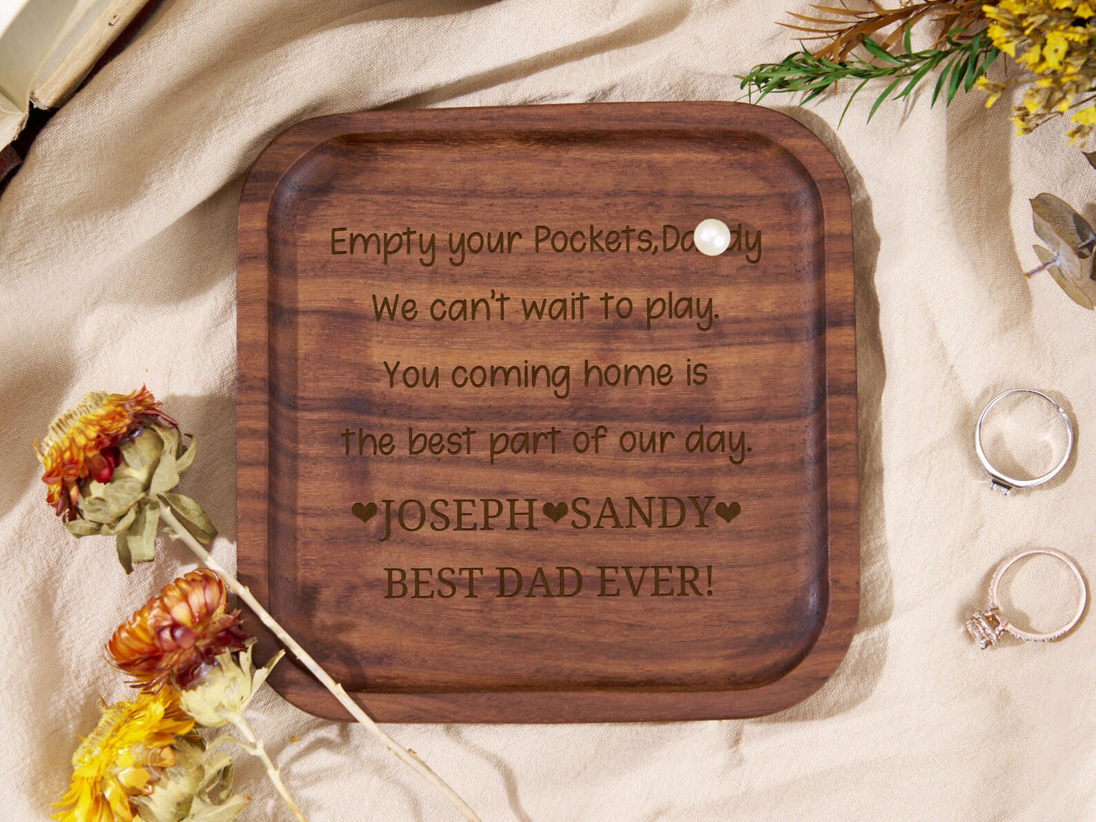 Empty Your Pockets Daddy,custom Engraved Wood Tray,father's Day Gift ...
