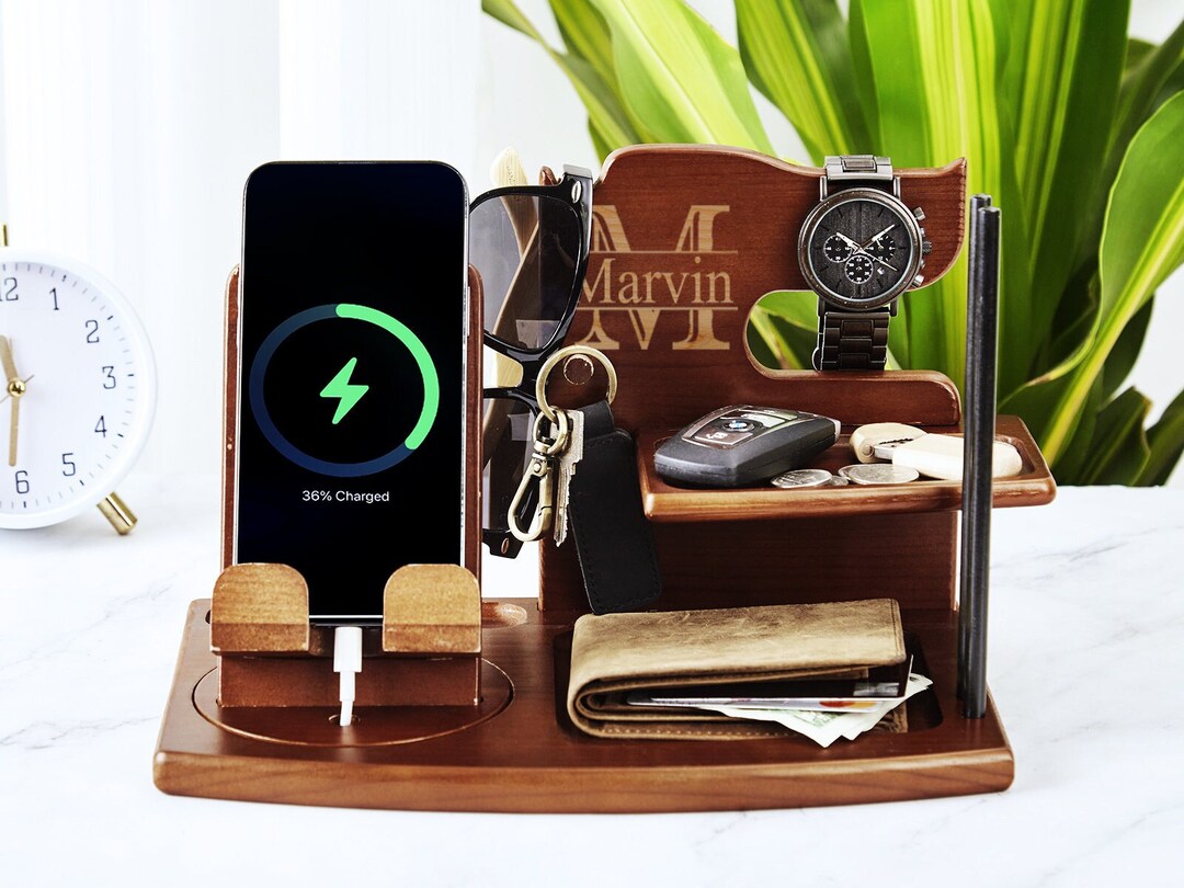 Gift for Men Docking Station,custom Wood Phone Docking Station,it Keeps ...