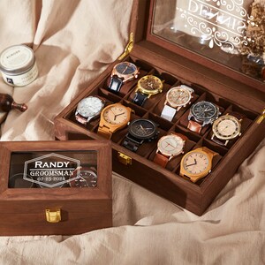 Groomsmen Watch Box,personalized Watch Storage Case,groomsmen Gifts ...