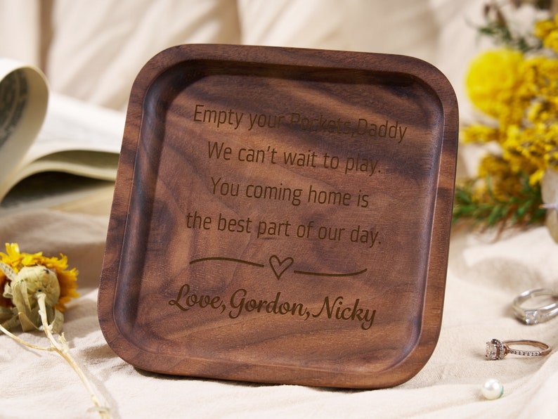 Empty Your Pockets Daddy,custom Engraved Wood Tray,father's Day Gift ...