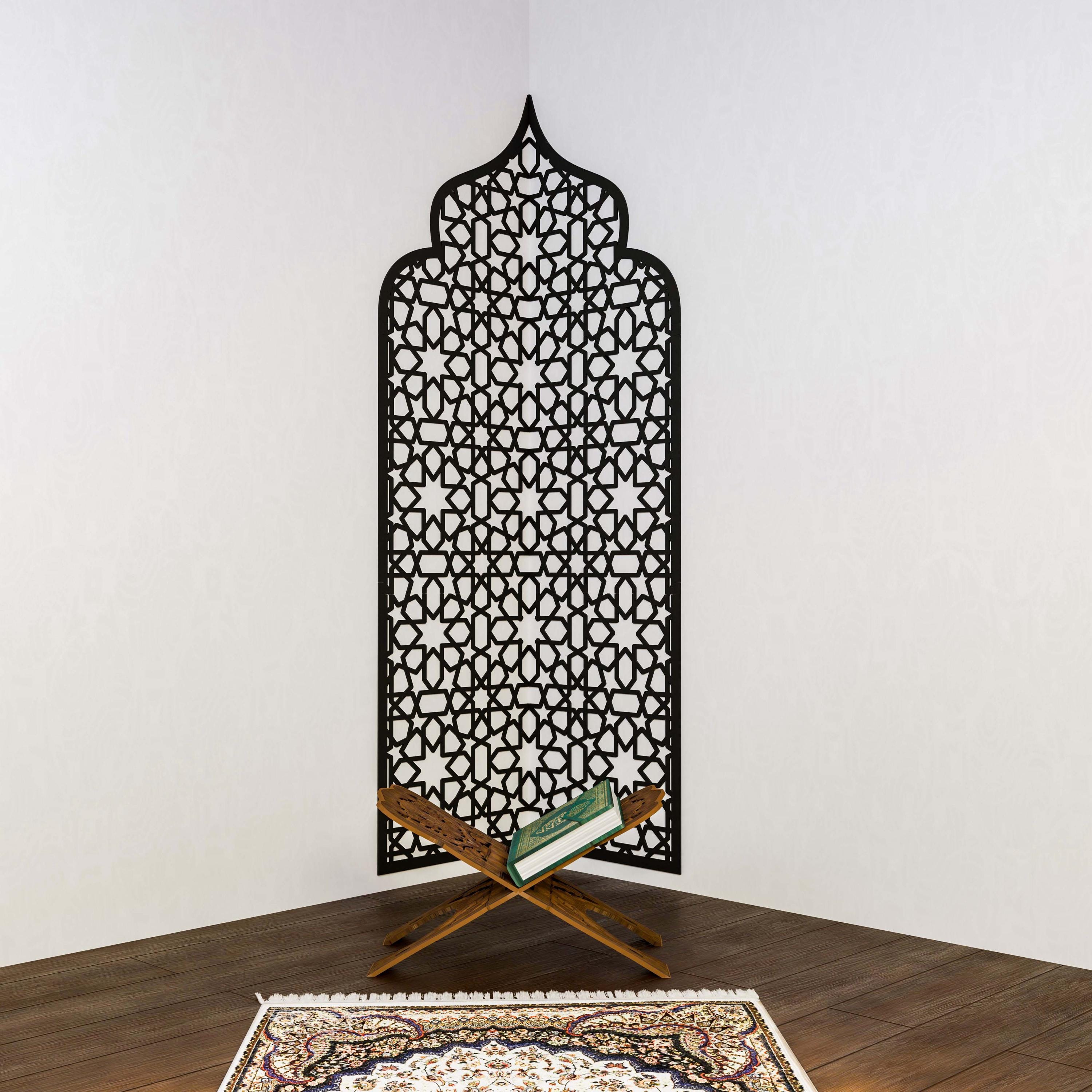 Mihrab Islamic Wall Art Moroccan Wood Mehraab Panel for Muslim Prayer ...