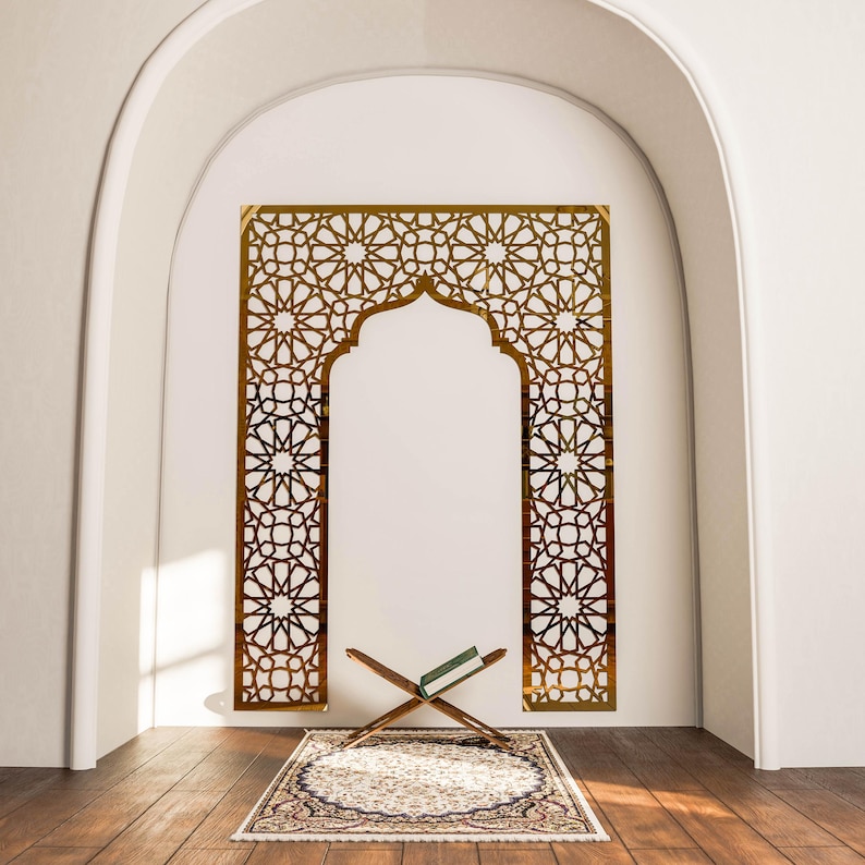 Mihrab Islamic Wall Art Large Mehraab Ramadan Decor Moroccan Wood ...
