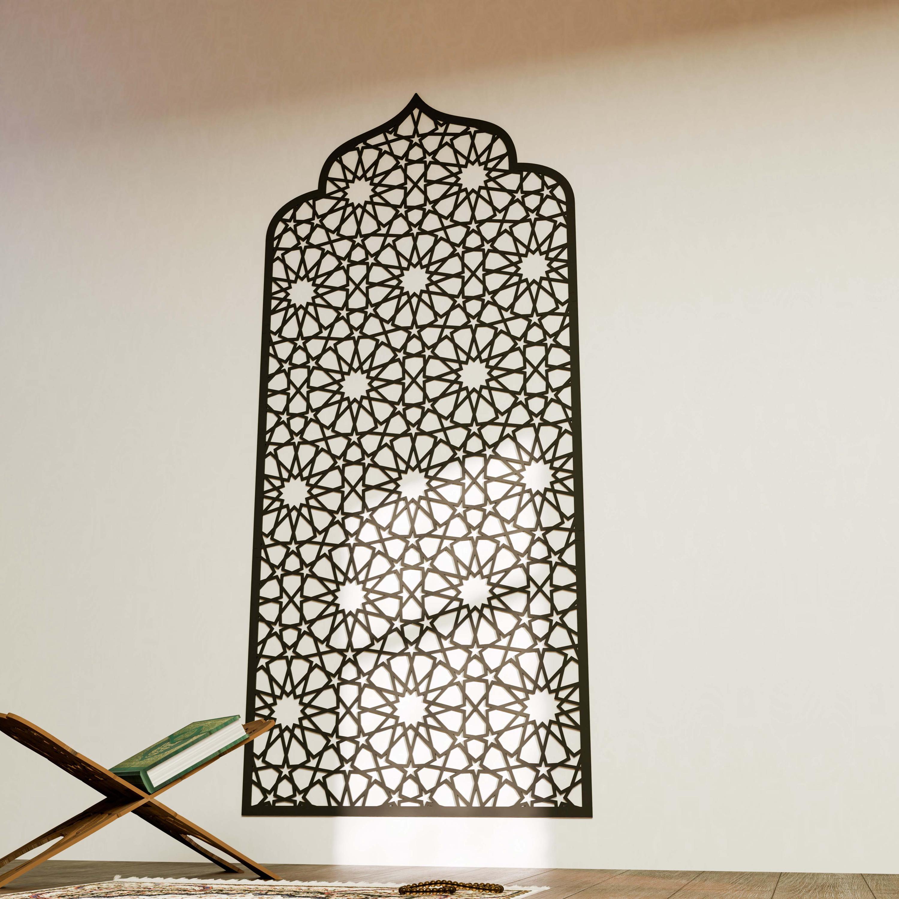 Wooden Mihrab Islamic Wall Art Mehraab for Prayer Room Decor Moroccan ...