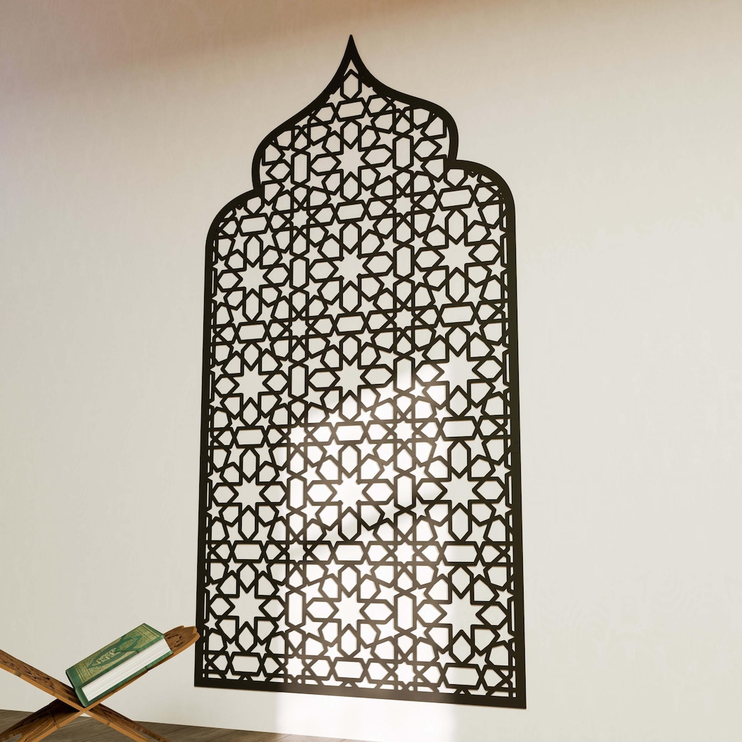 Mihrab Islamic Wall Art Moroccan Wood Mehraab Panel for Muslim Prayer ...
