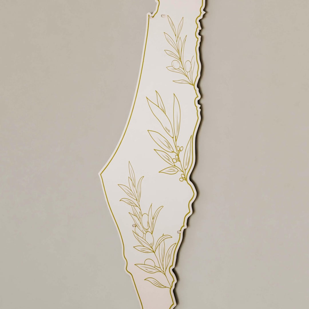 Palestine Map With Olive Branches Islamic Wall Art Muslim Home Decor ...