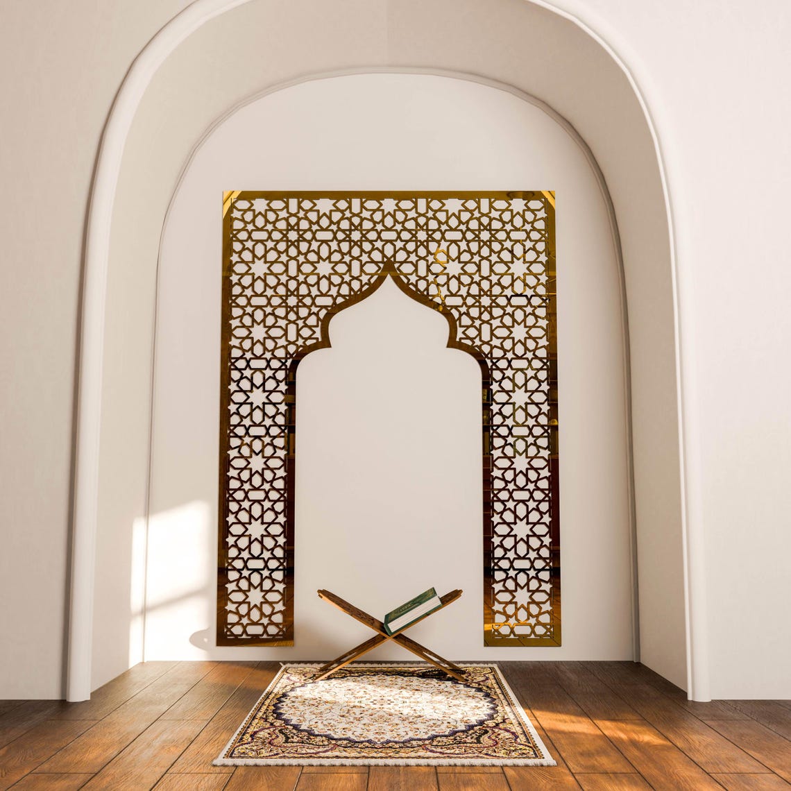 Mihrab Islamic Wall Art Muslim Prayer Room Moroccan Wood Decorative ...