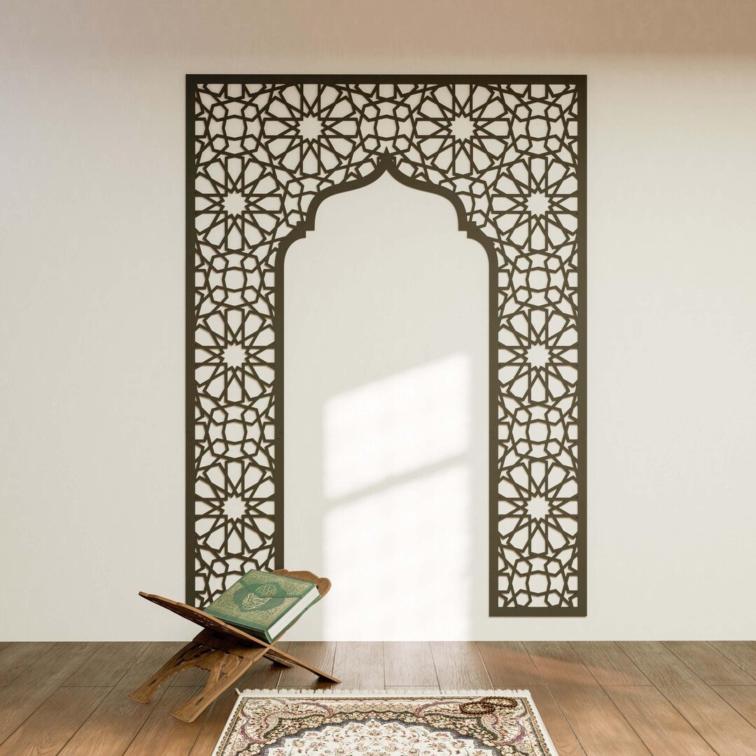 Mihrab Islamic Wall Art Large Mehraab Ramadan Decor Moroccan Wood ...