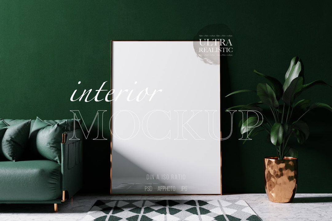 Huge Frame Mockup, ISO Frame Mockup, Golden Frame Mockup, Glass ...