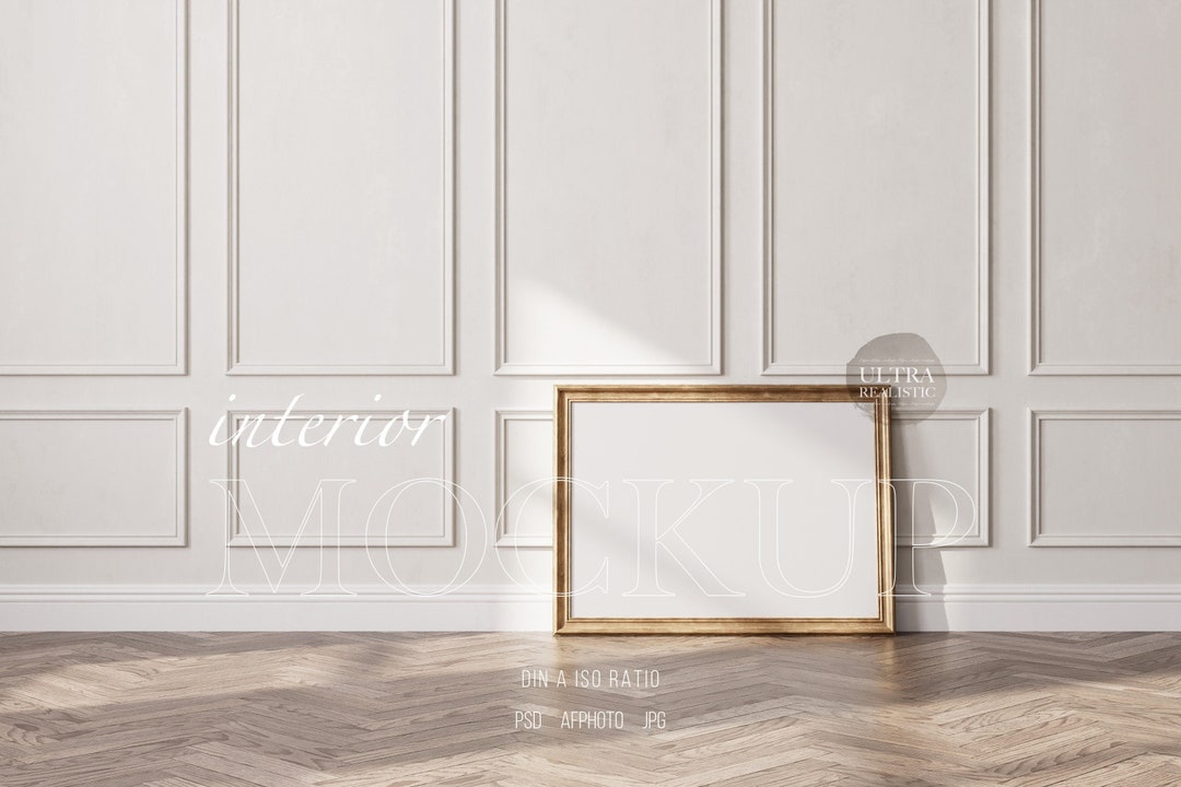 Antique Horizontal Frame Mockup Old Large Frame 5x7 Ratio DIN - Etsy