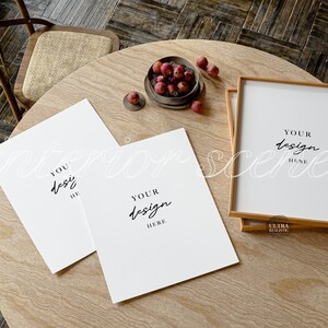 Three 4x5 Ratio Frame, Wood Frame Mockup, Printable Art Display, Wall ...