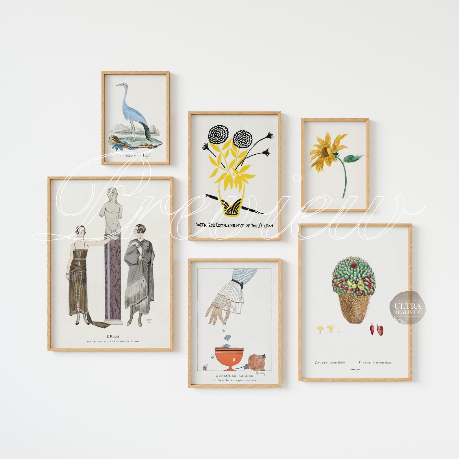 Six 5x7 Vertical Frame Mockup, Set of 6 Frames Mockup on Wall, Digital ...