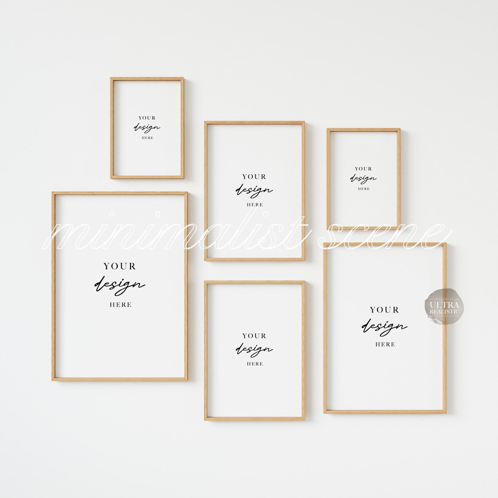 Six 5x7 Vertical Frame Mockup, Set of 6 Frames Mockup on Wall, Digital ...