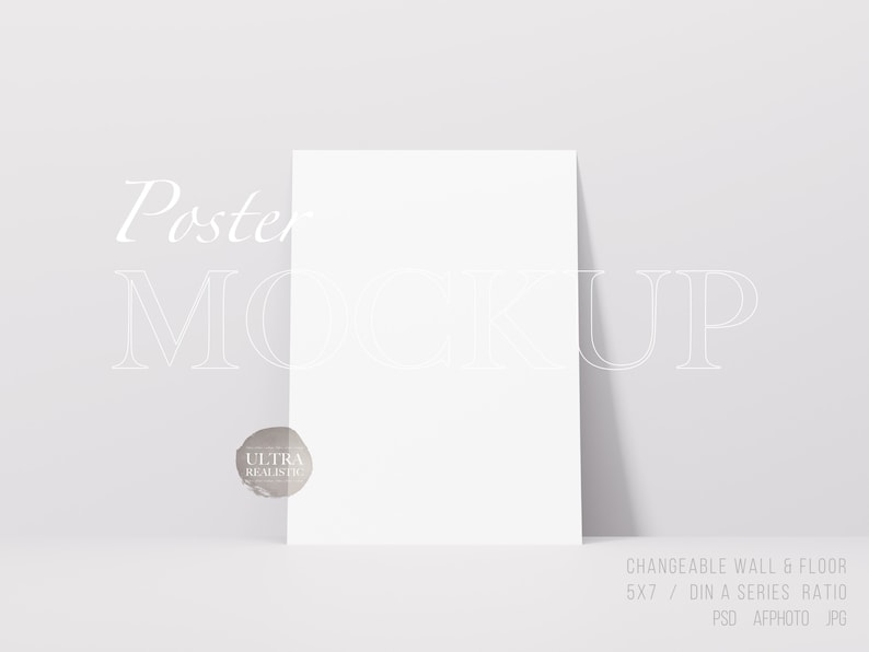 A4 A3 Poster Mockup 5x7 Simple Poster Art Display Mockup - Etsy