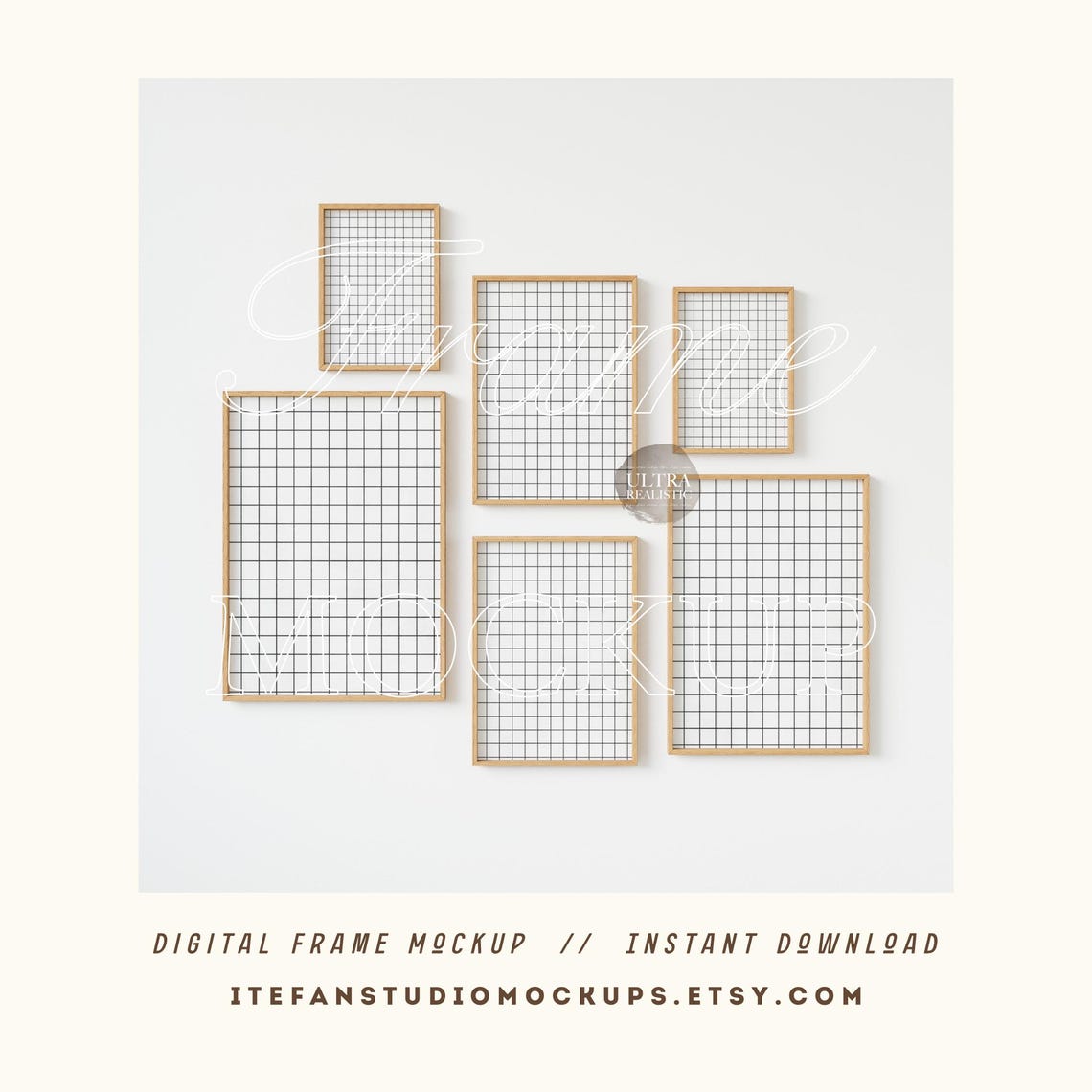 Six 5x7 Vertical Frame Mockup, Set of 6 Frames Mockup on Wall, Digital ...