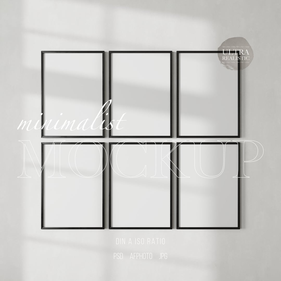 Six Vertical Frame Mockup, Set of Six Frame Mockups Bundle, 6 Frames ...