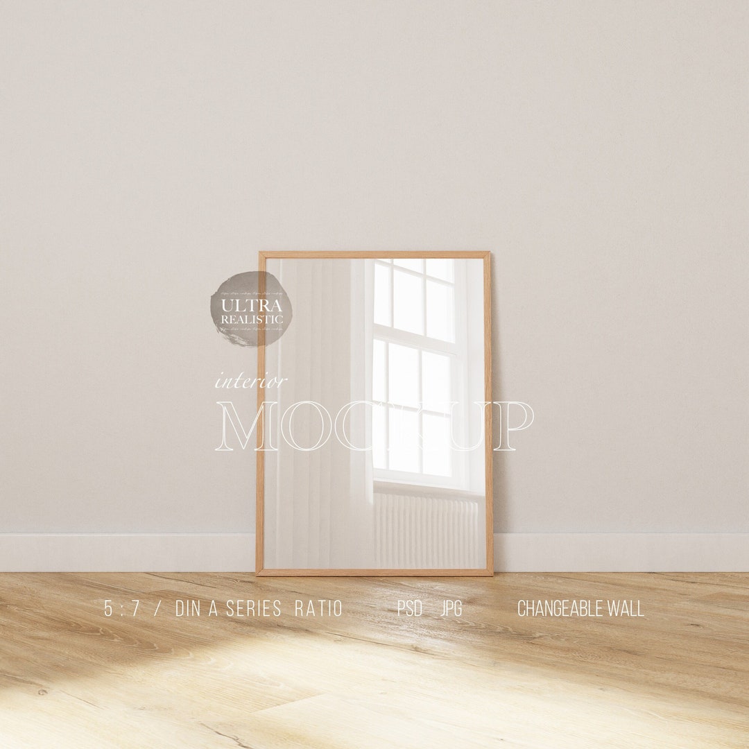 Wooden Frame Mockup, 5x7 Wallpaper Mockup, Frame Mockup DIN A4 ...